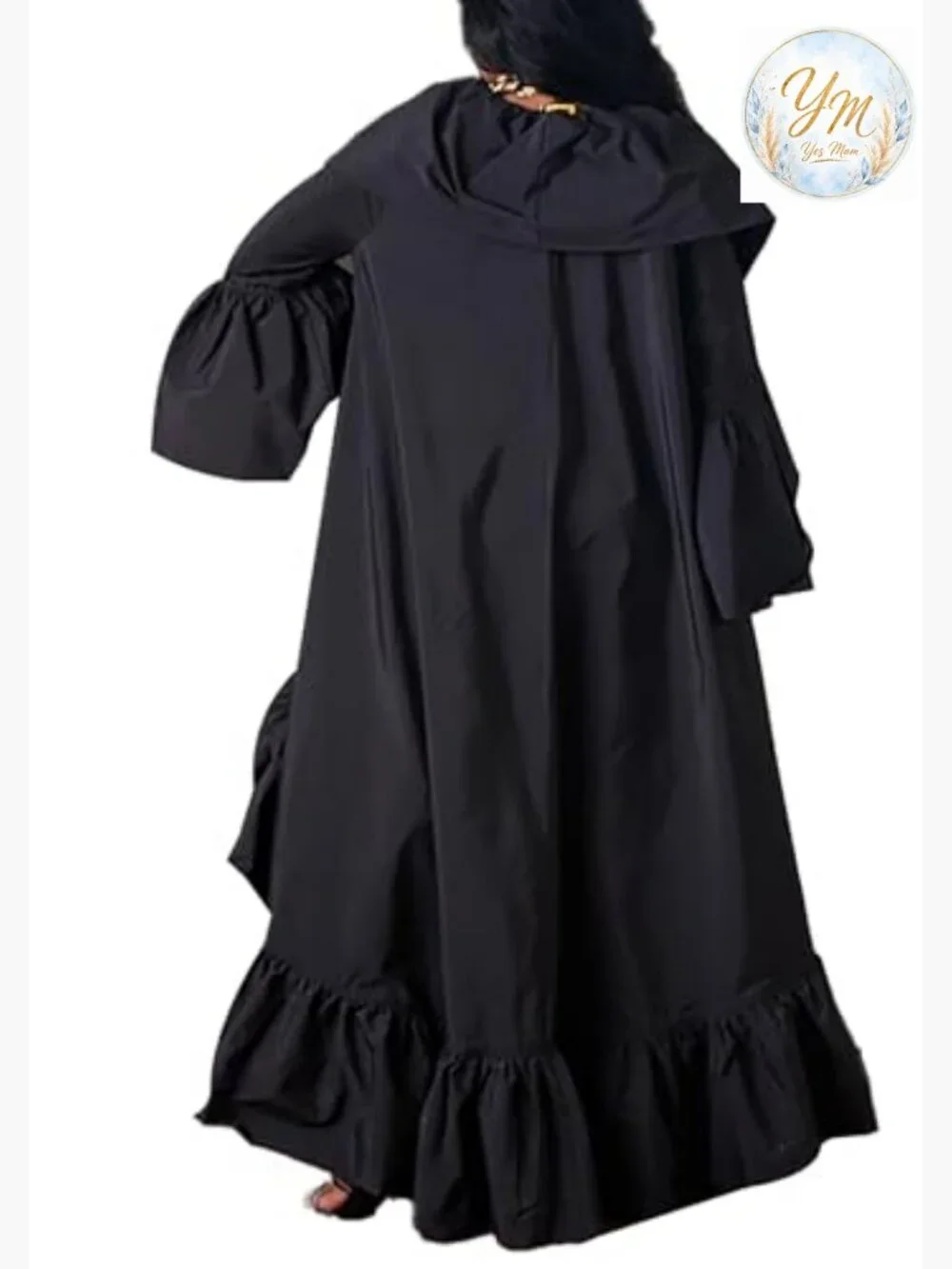 Sweaters | Open Front Ruffle Maxi Cardigan Long Sleeve Asymmetrical ...